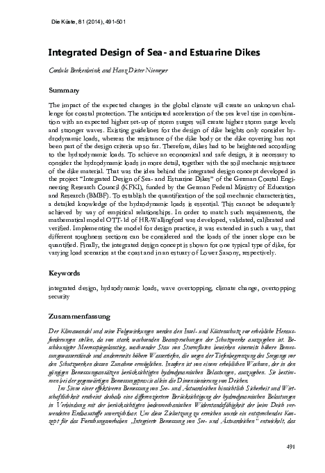 (PDF) Integrated Design of Sea and Estuarine Dikes