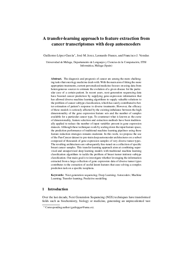 (PDF) A Transfer-Learning Approach to Feature Extraction from Cancer ...