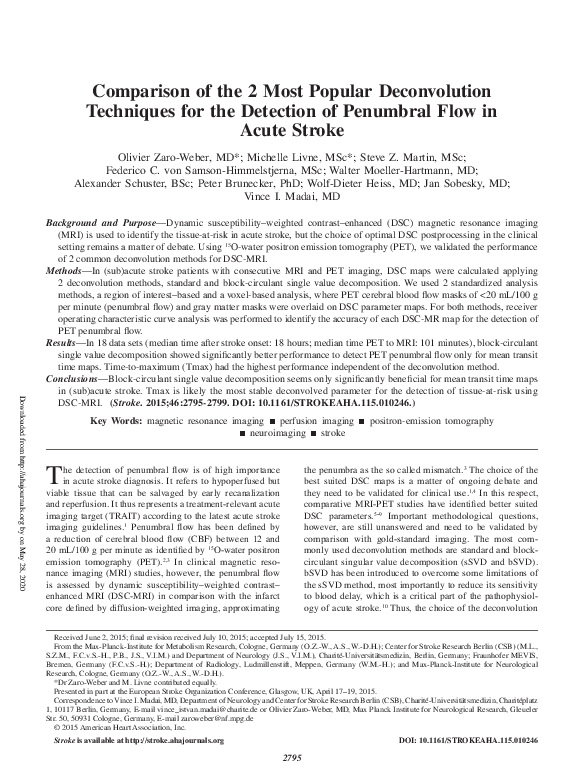 (PDF) Comparison of the 2 Most Popular Deconvolution Techniques for the ...