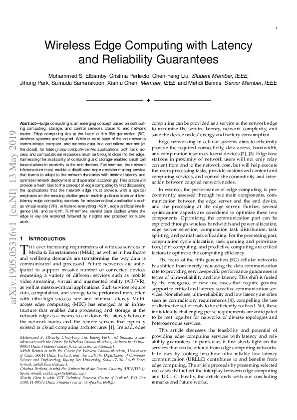 Pdf Wireless Edge Computing With Latency And Reliability Guarantees