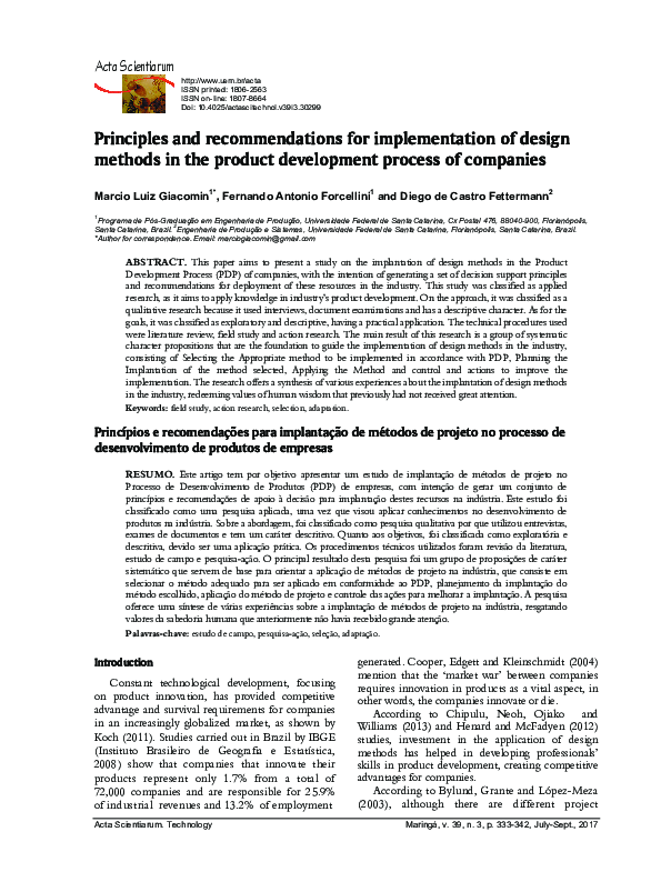 (PDF) Principles and recommendations for implementation of design methods in the product ...