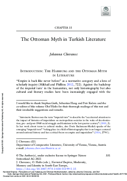 (PDF) The Ottoman Myth in Turkish Literature