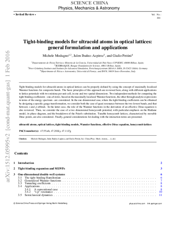 Tight-binding models for ultracold atoms in optical lattices: general formulation and applications