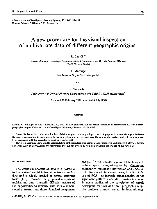 (PDF) A new procedure for the visual inspection of multivariate data of different geographic origins