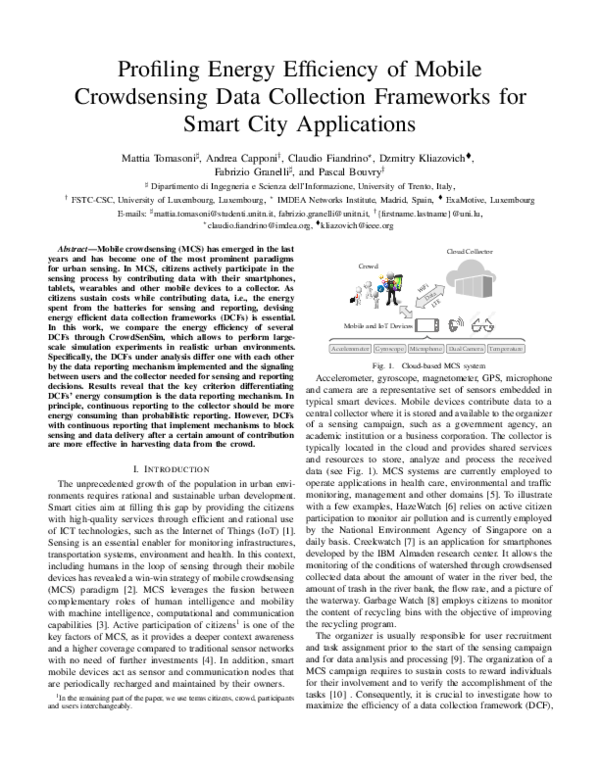 (PDF) Profiling Energy Efficiency of Mobile Crowdsensing Data Collection Frameworks for Smart ...
