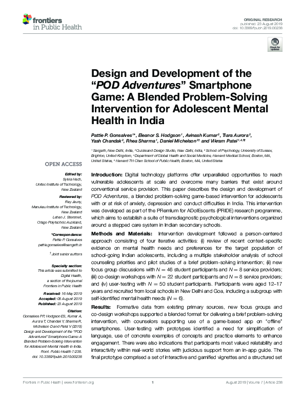 (PDF) Design and Development of the “POD Adventures” Smartphone Game: A ...