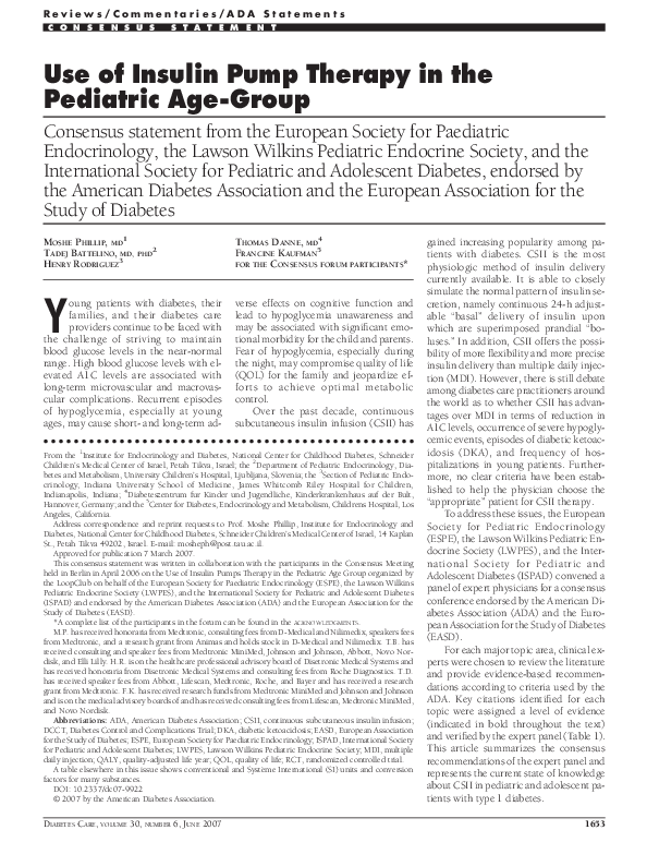 (PDF) Therapeutics in pediatric diabetes: Insulin and non-insulin ...