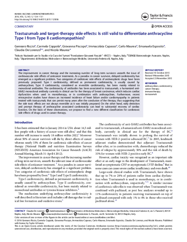 (PDF) Trastuzumab and target-therapy side effects: is still valid to ...