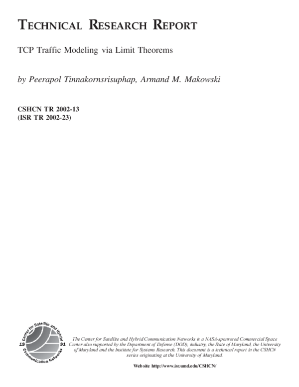 (PDF) TCP Traffic Modeling via Limit Theorems