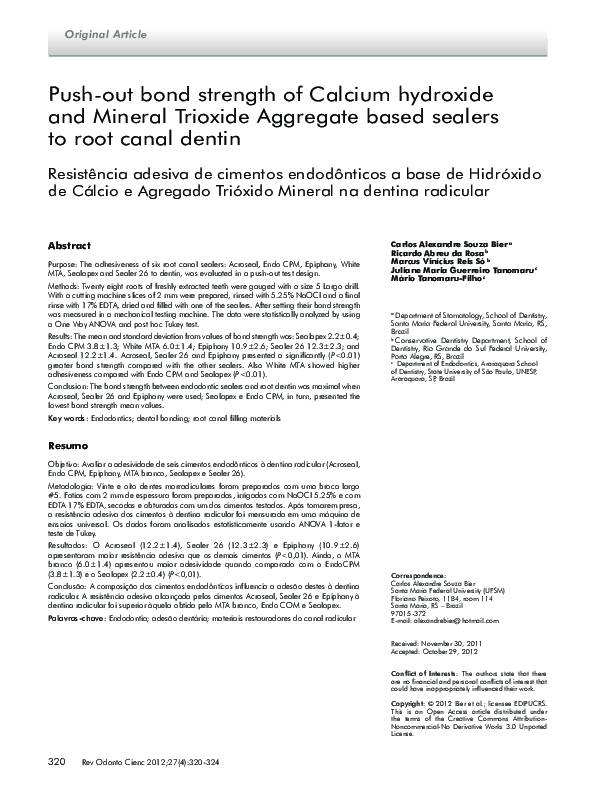 (PDF) Push-out bond strength of Calcium hydroxide and Mineral Trioxide ...