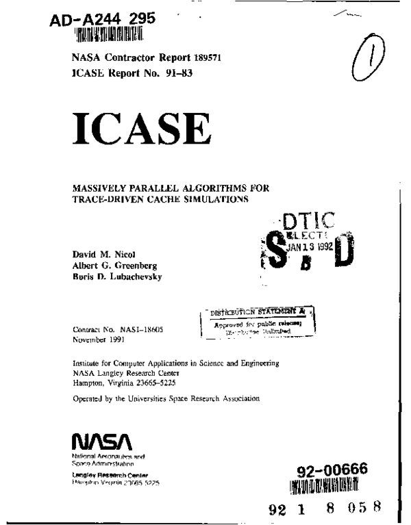 (PDF) Massively parallel algorithms for trace-driven cache simulations
