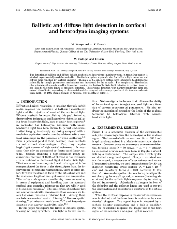 (PDF) Ballistic and diffuse light detection in confocal and heterodyne ...