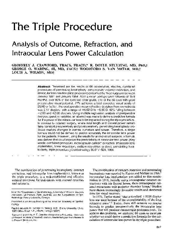 (PDF) The Triple Procedure