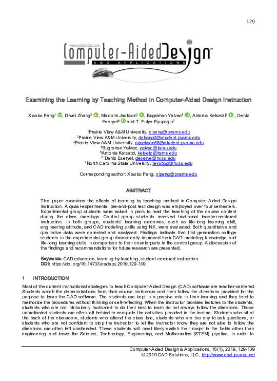 (PDF) Examining the Learning by Teaching Method in Computer-Aided ...