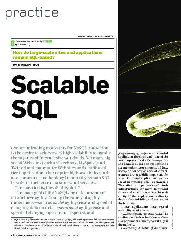(PDF) Scalable SQL