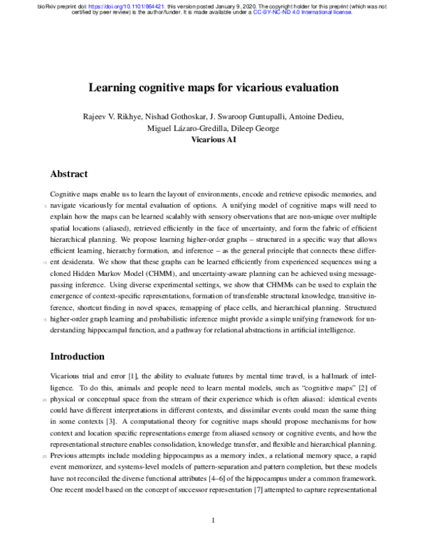 (PDF) Learning cognitive maps as structured graphs for vicarious evaluation