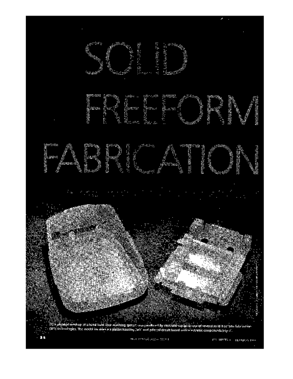 (PDF) Solid freeform fabrication