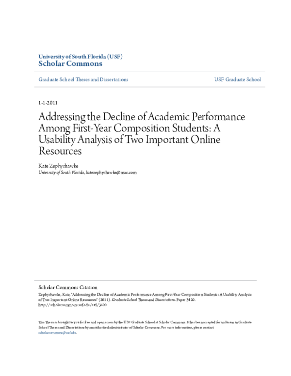 (PDF) Addressing the decline of academic performance among first-year ...