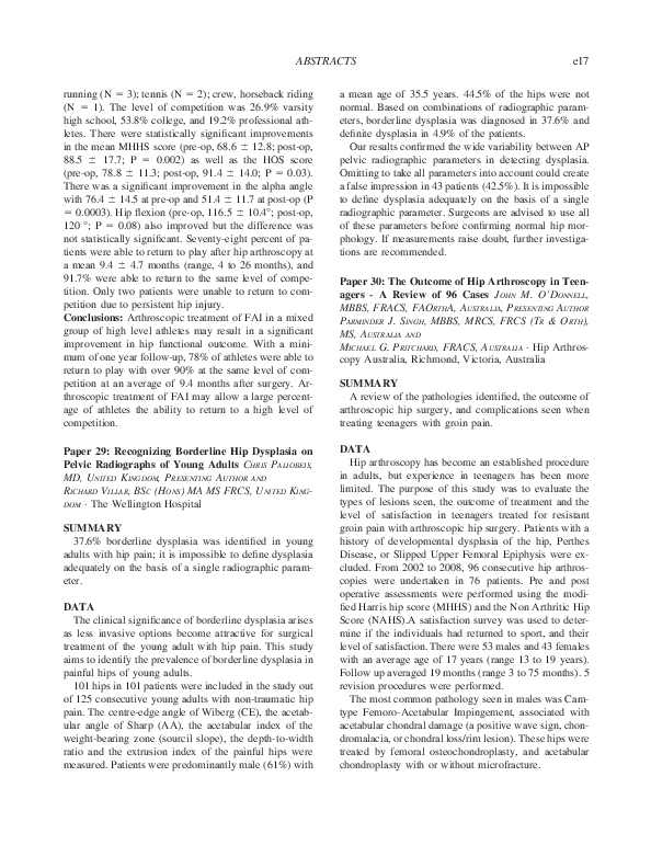 (PDF) Paper 29: Recognizing Borderline Hip Dysplasia on Pelvic ...