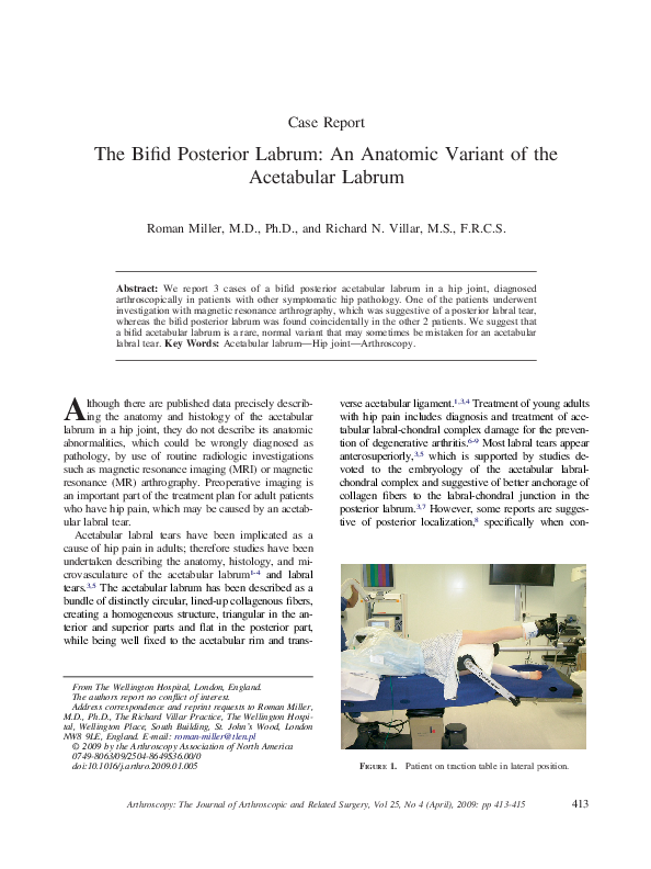 (PDF) The Bifid Posterior Labrum: An Anatomic Variant of the Acetabular ...