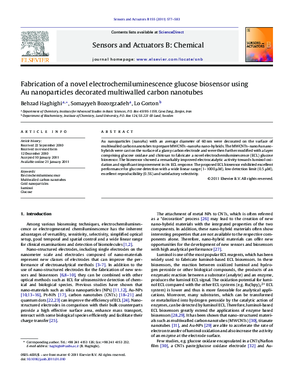 (PDF) Fabrication of a highly sensitive electrochemiluminescence lactate biosensor using ZnO ...