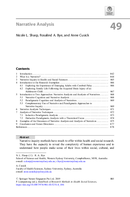 (PDF) Narrative Analysis