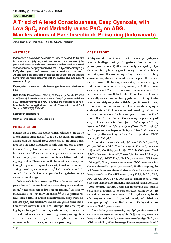 (PDF) A Triad of Altered Consciousness, Deep Cyanosis, with Low SpO2 ...