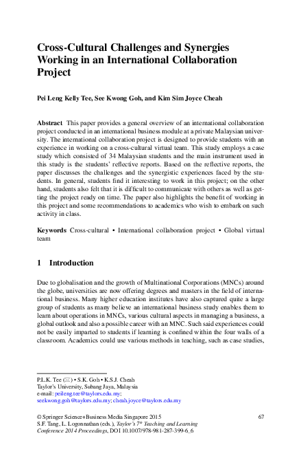 (PDF) Cross-Cultural Challenges and Synergies Working in an ...