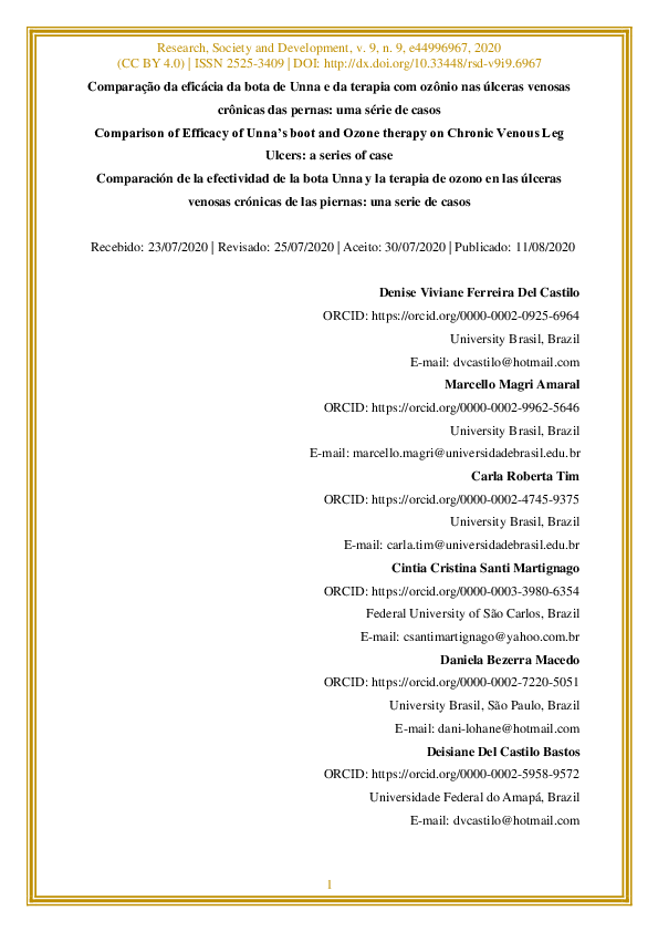 (PDF) Comparison of Efficacy of Unna’s boot and Ozone therapy on ...
