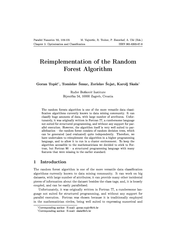 (PDF) Reimplementation of the Random Forest Algorithm