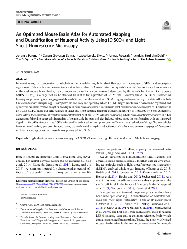 (PDF) An Optimized Mouse Brain Atlas for Automated Mapping and Quantification of Neuronal ...