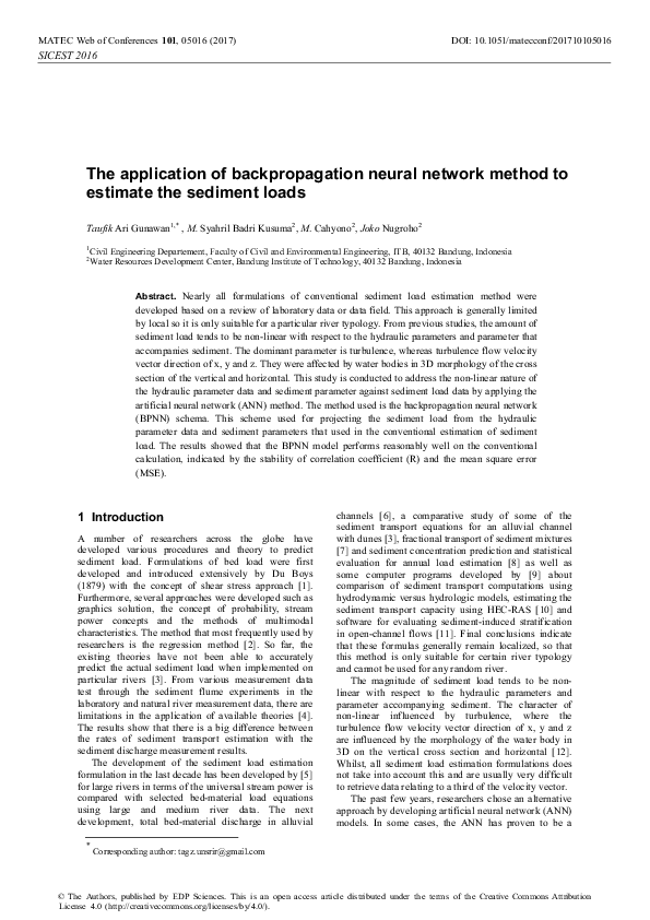 Pdf The Application Of Backpropagation Neural Network Method To