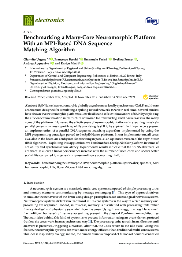 (PDF) Benchmarking a Many-Core Neuromorphic Platform With an MPI-Based DNA Sequence Matching ...