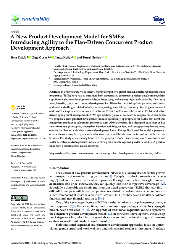 (PDF) A New Product Development Model for SMEs: Introducing Agility to the Plan-Driven ...