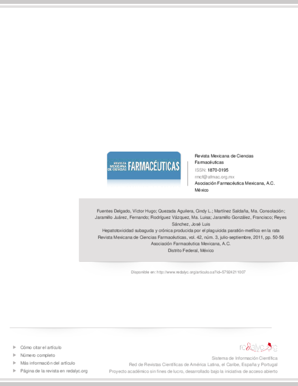 (PDF) Hepatotoxicidad subaguda y crónica producida por el plaguicida ...