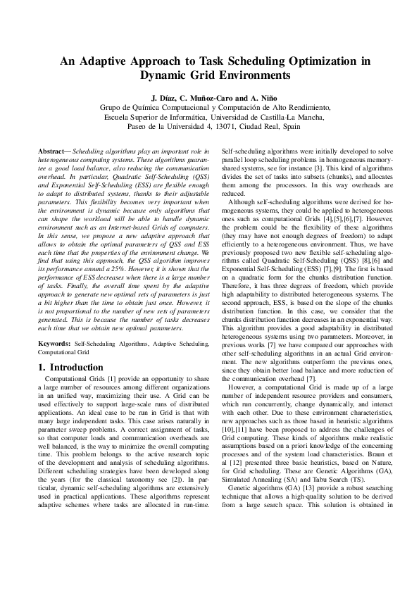 (PDF) An Adaptive Approach to Task Scheduling Optimization in Dynamic Grid Environments