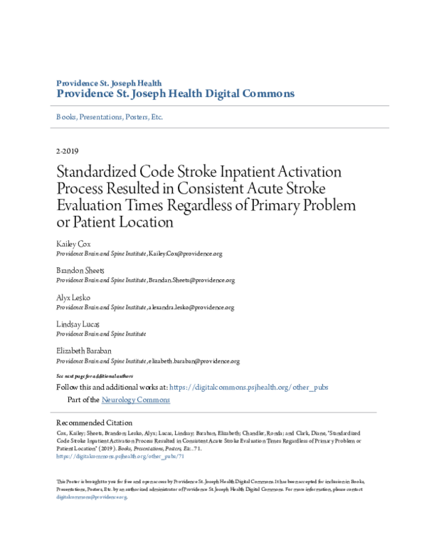 (PDF) Abstract WP502: Standardized Code Stroke Inpatient Activation ...
