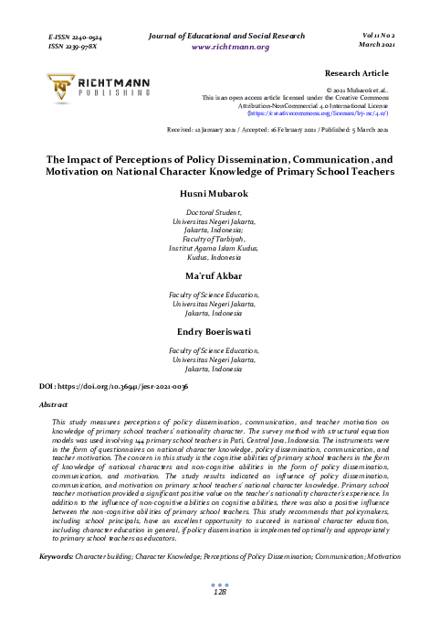 (PDF) The Impact of Perceptions of Policy Dissemination, Communication ...