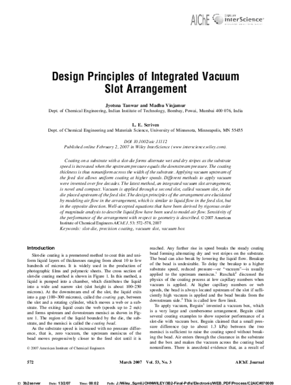 (PDF) Design principles of integrated vacuum slot arrangement