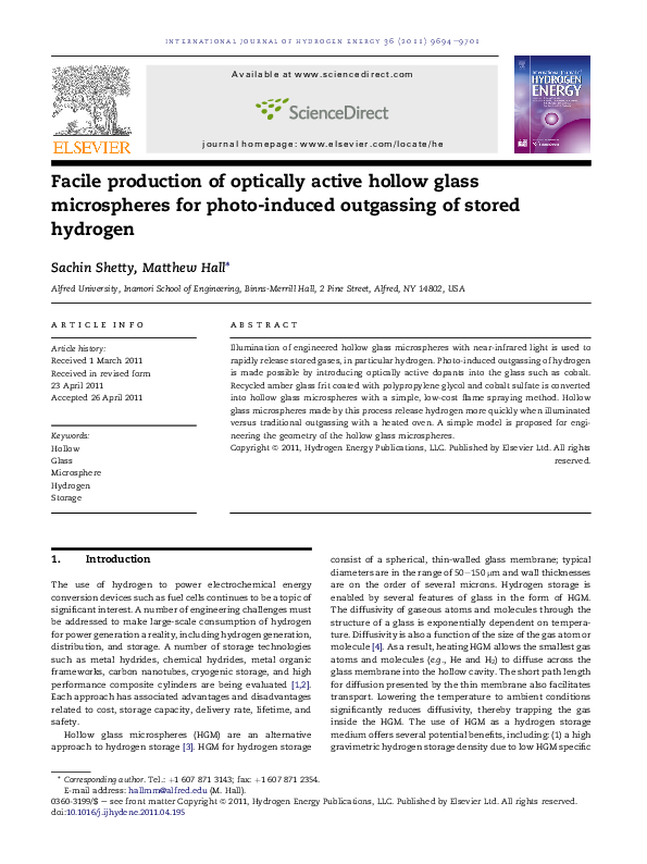 (PDF) Facile production of optically active hollow glass microspheres ...