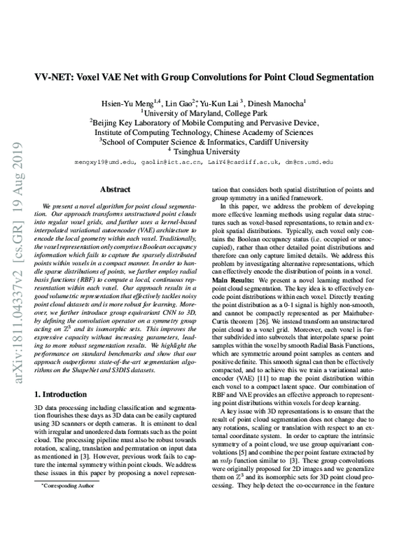(PDF) VV-Net: Efficient Point Cloud Segmentation