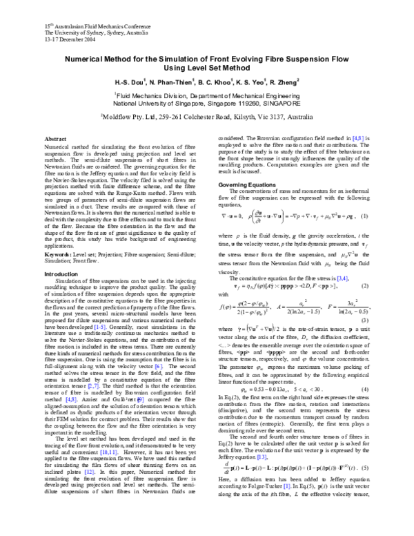(PDF) Numerical Method for the Simulation of Front Evolving Fibre ...