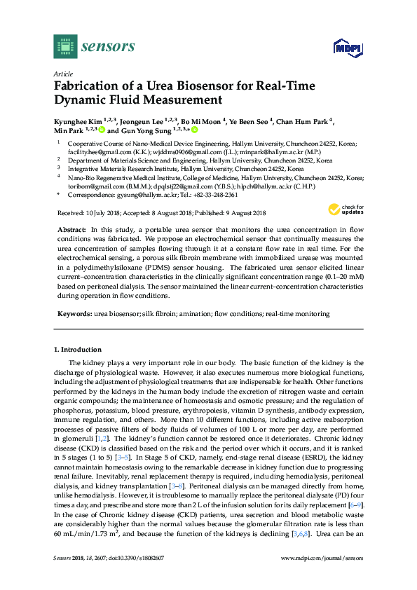(PDF) Fabrication of a Urea Biosensor for Real-Time Dynamic Fluid ...
