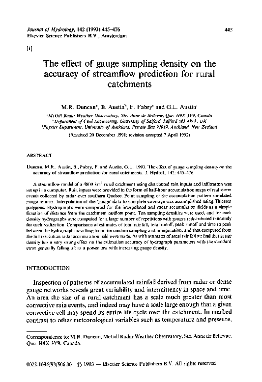 (PDF) The effect of gauge sampling density on the accuracy of streamflow prediction for rural ...