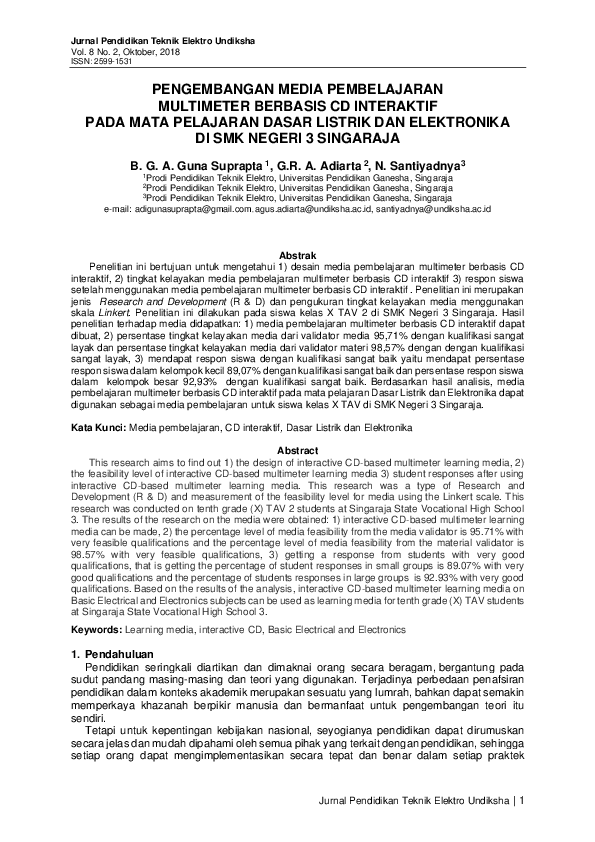(PDF) Pengembangan Media Pembelajaran Multimeter Berbasis CD Interaktif Pada Mata Pelajaran ...