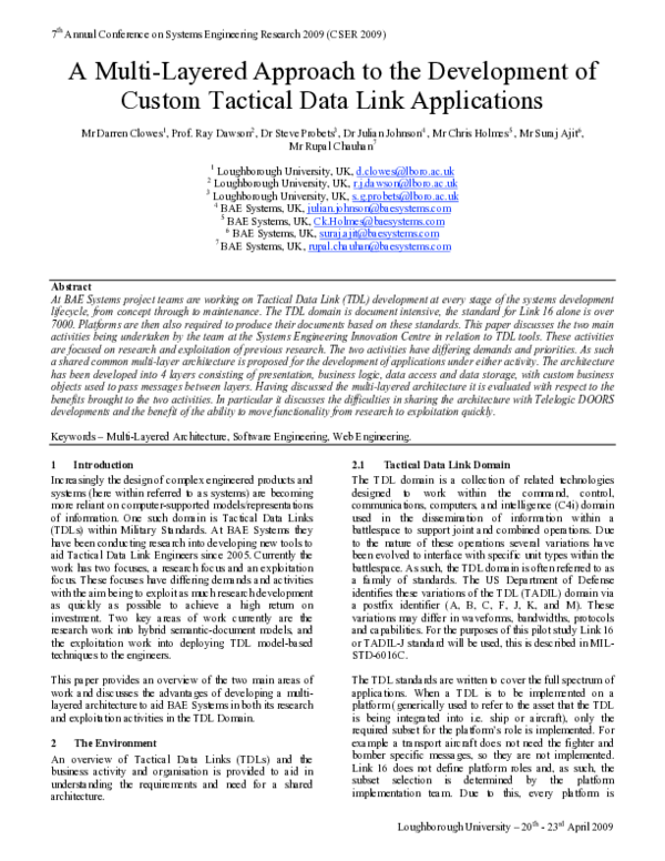 (PDF) A Multi-Layered Approach to the Development of Custom Tactical ...