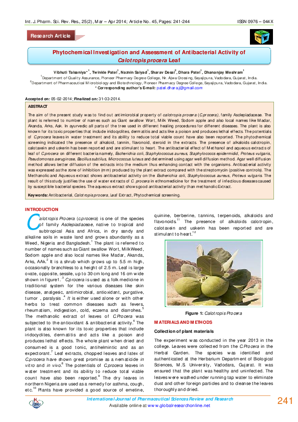 (PDF) Phytochemical Investigation and Assessment of Antibacterial ...