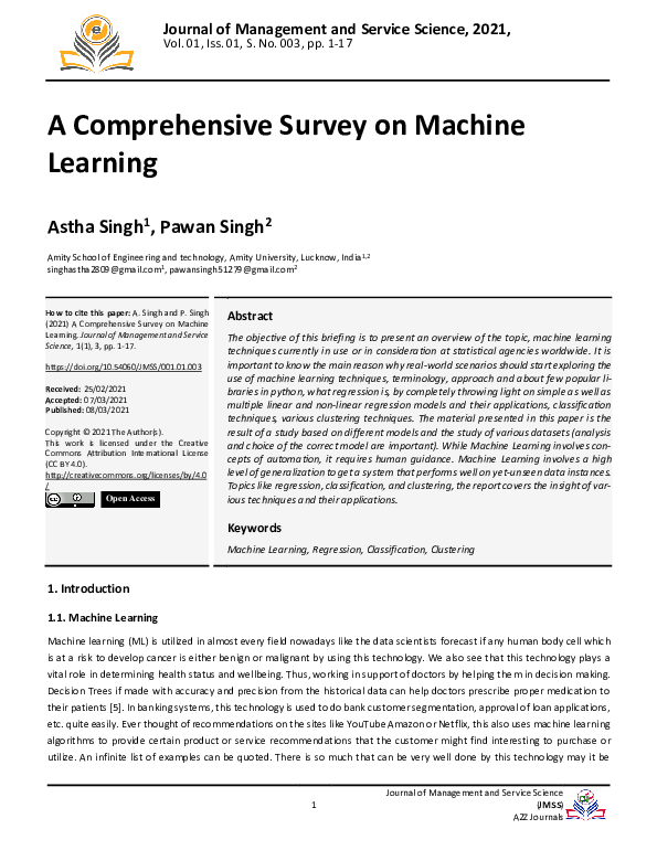 (PDF) A Comprehensive Survey on Machine Learning
