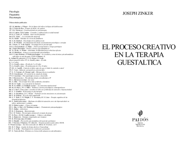 (PDF) Joseph Zinker (2003). El Proceso Creativo en la terapia ...