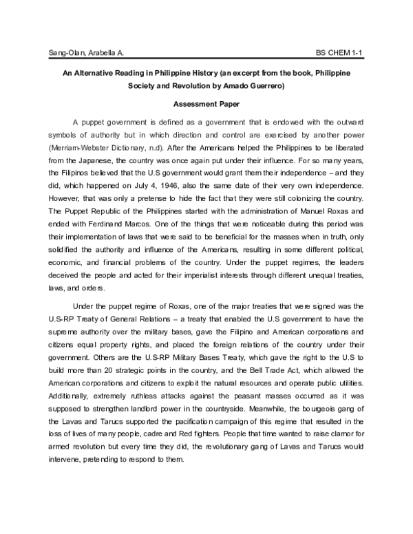 (DOC) An Alternative Reading in Philippine History (an excerpt from the ...